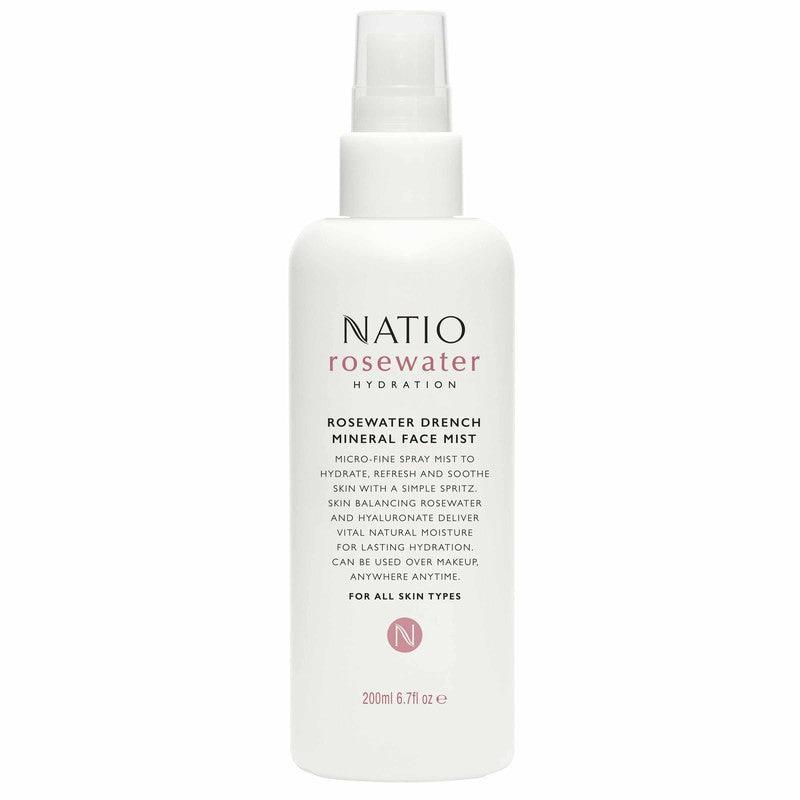 Natio Rosewater Drench Mineral Face Mist 200ml – Life Pharmacy