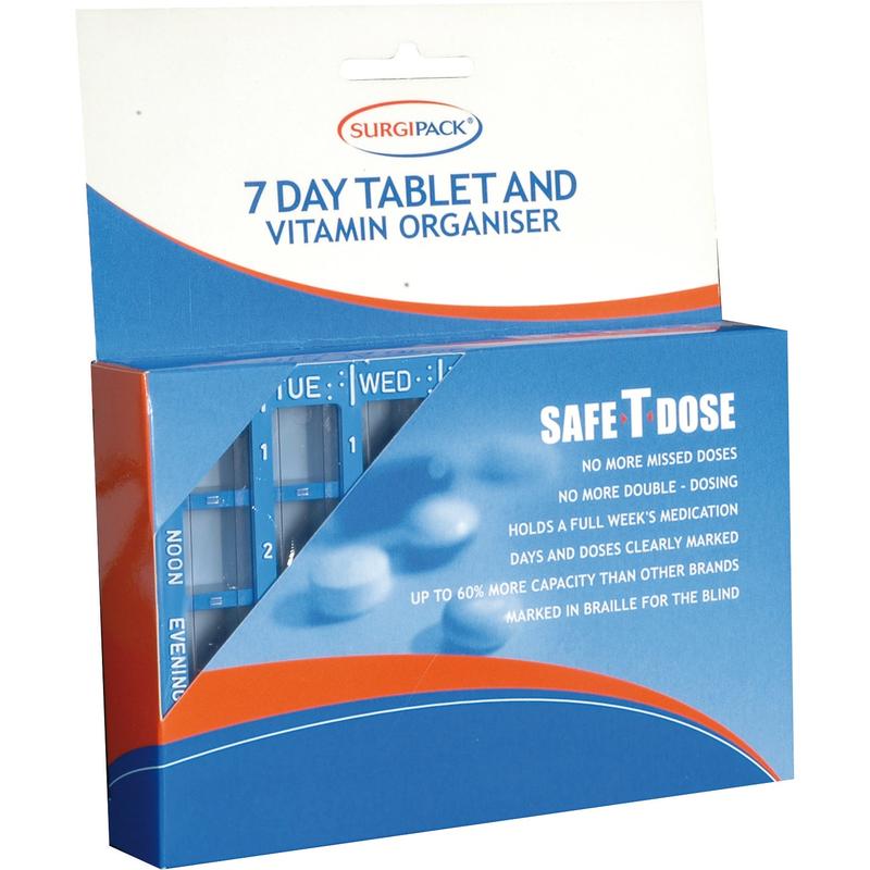 Surgipack Safe-T-Dose Tablet Organiser 1s – Life Pharmacy
