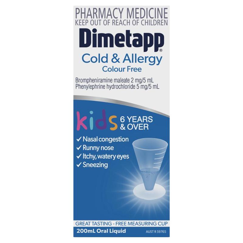 Dimetapp Cold and Allergy C/Free Kids 200ml – Life Pharmacy