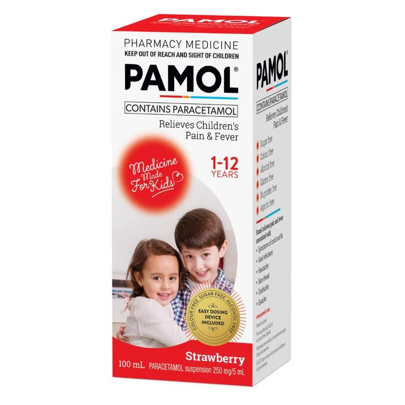 Pamol All Ages Liquid Strawberry 100ml – Life Pharmacy