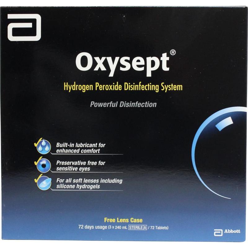 OxySept Disinfecting System 3 x 240ml + 72 Tablets + 1 Lens Case – Life ...