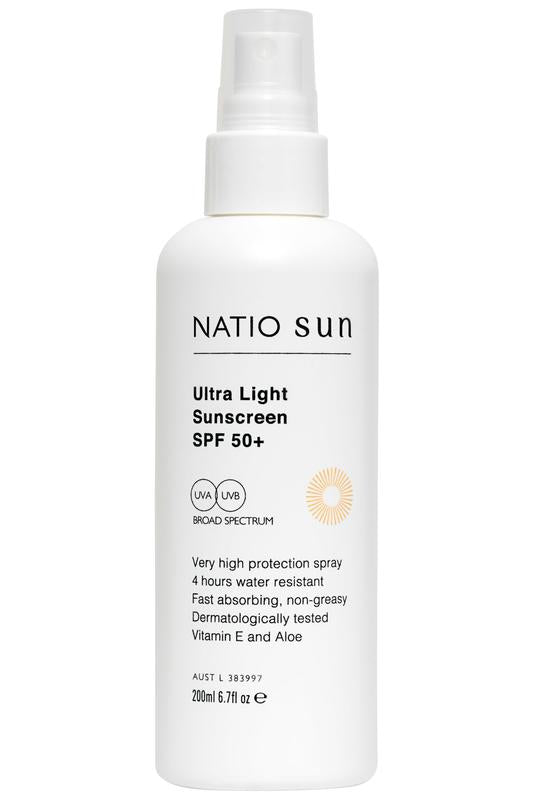 Natio Ultra Light Spray Sunscreen SPF50 200ml – Life Pharmacy