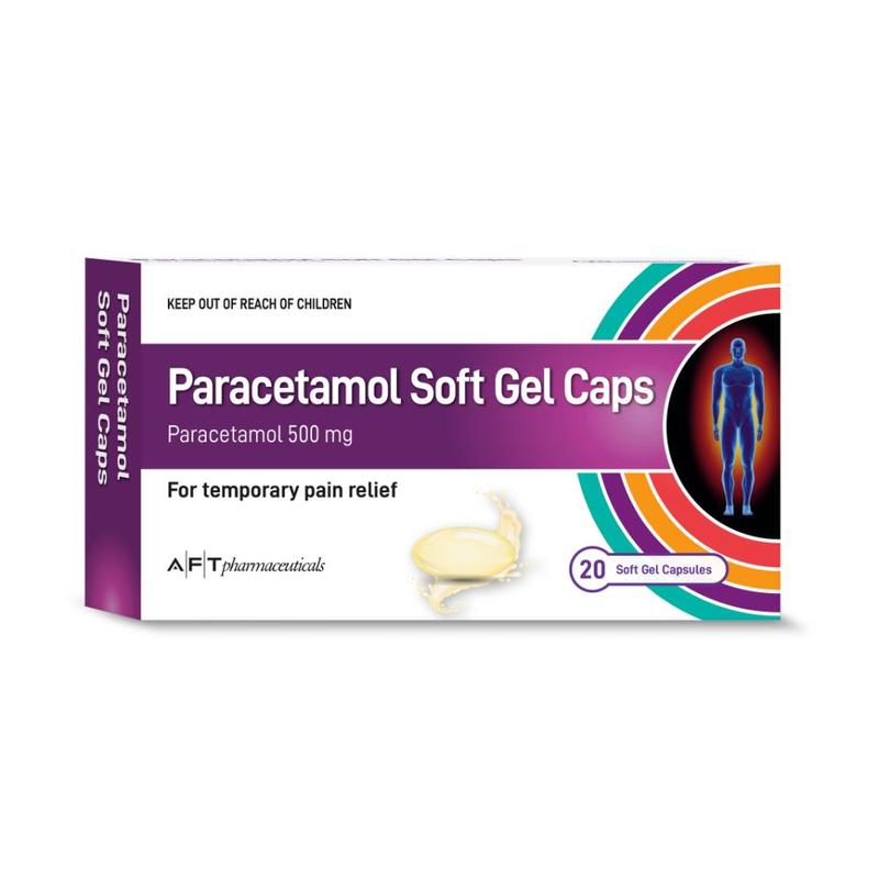AFT Paracetamol Soft Gel Caps 500mg 20s – Life Pharmacy