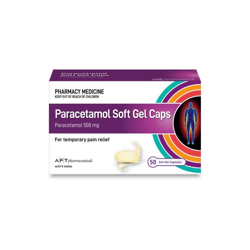 AFT Paracetamol Soft Gel Caps 500mg 50s – Life Pharmacy