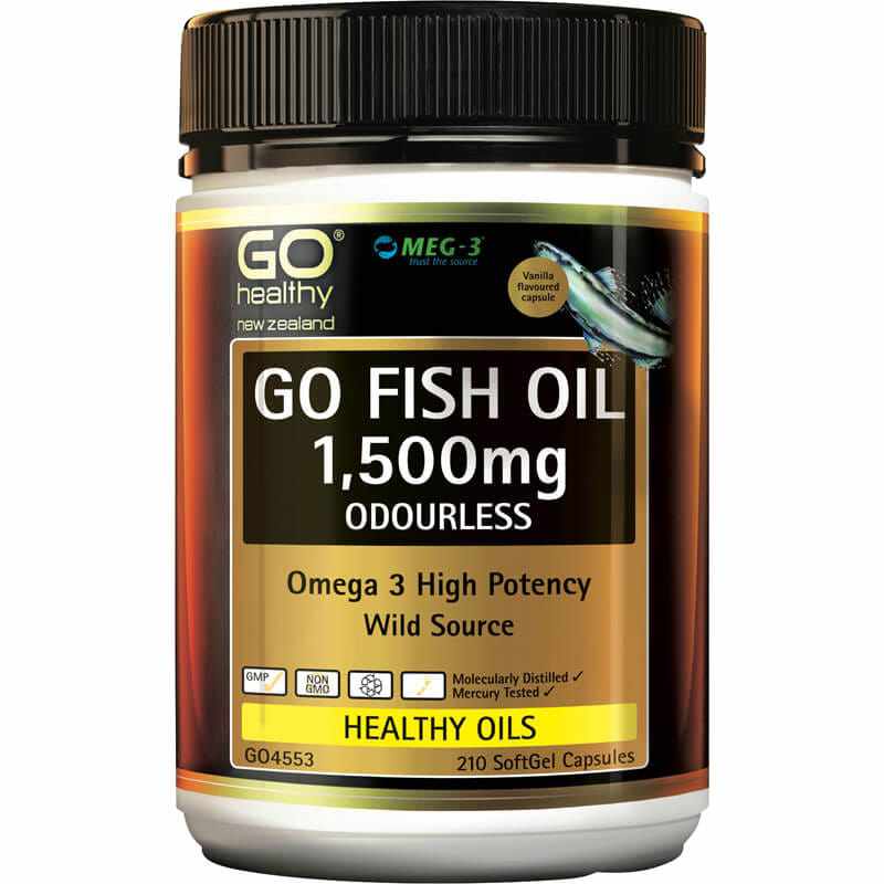 GO Healthy GO Fish Oil Odourless 1,500mg Capsules 210s – Life Pharmacy