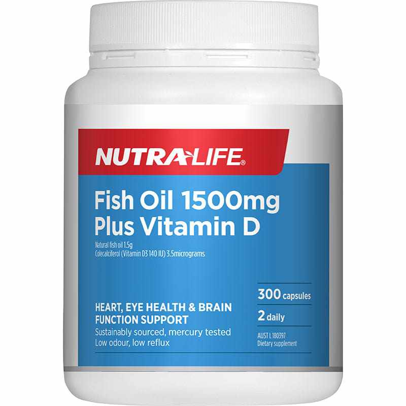 Nutra-Life Fish Oil 1500mg Vitamin D Capsules 300s – Life Pharmacy