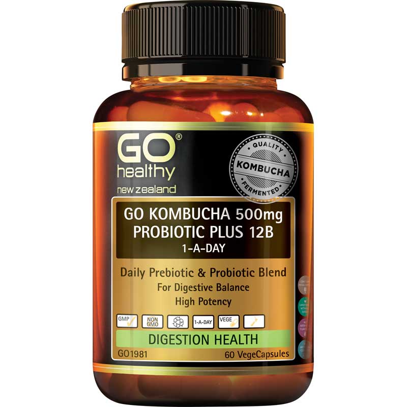 GO Healthy GO Kombucha 500mg Probiotic Plus 12B VegeCapsules 60s – Life ...