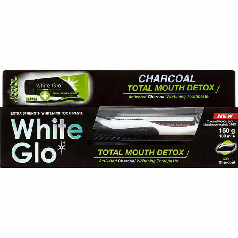 White Glo Charcoal Total Mouth Detox Toothpaste 150g – Life Pharmacy