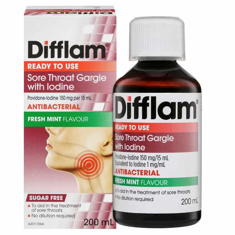 Difflam Ready to Use Sore Throat Gargle 200ml – Life Pharmacy