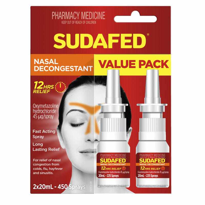 Sudafed Nasal Decongestant Spray 20mL 2pk – Life Pharmacy